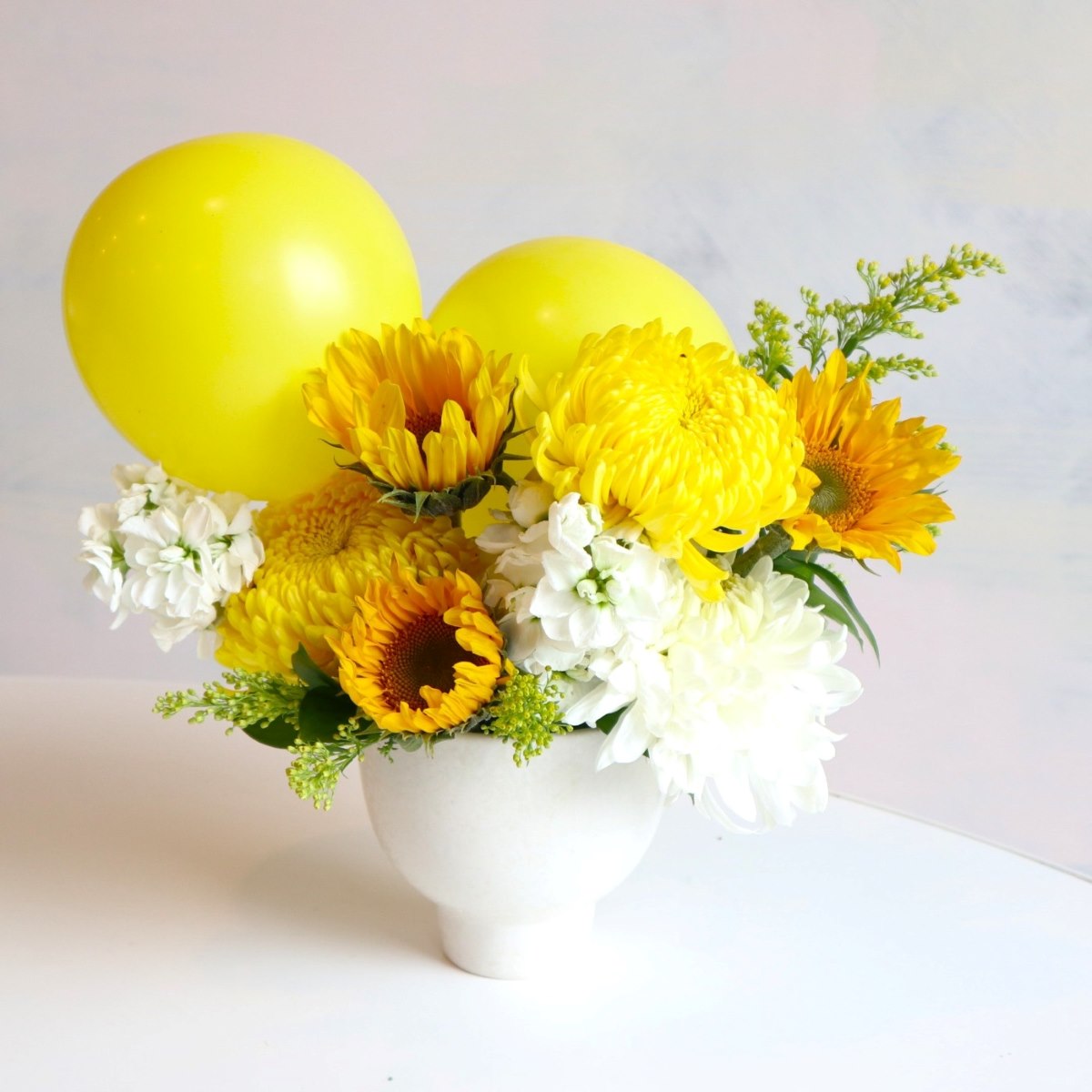 Sunny Balloon Bouquet - Sunflowers & Balloons Delivery Rochester NY ...